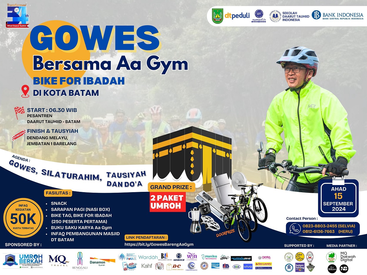 Milad Ke-34 Daarut Tauhiid: Bike For Ibadah Bersama Aa Gym di Batam ...